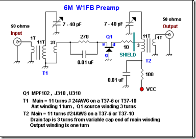 W1FB 6M RF Preamp - Electronic Circuit Collection